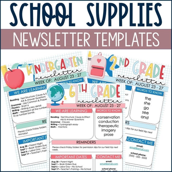 Back to School Newsletters - Etsy