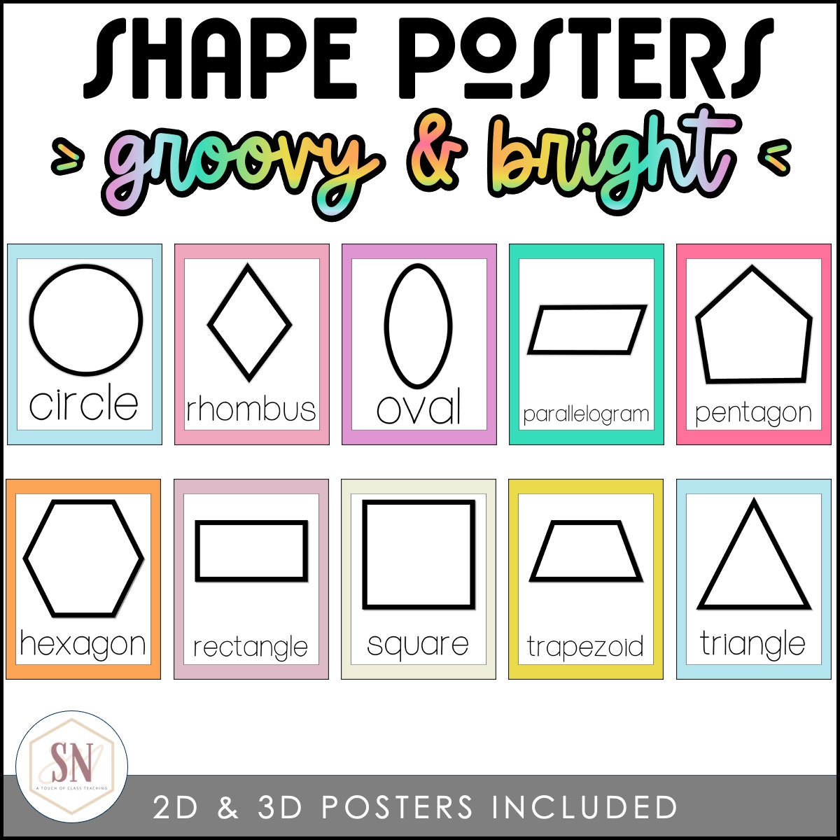 Groovy Classroom Decor Shape Posters - Etsy