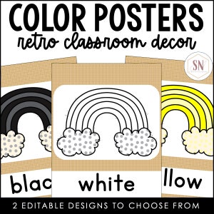 Retro Classroom Decor | Color Posters - Etsy