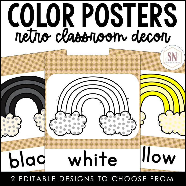 Retro Classroom Decor Color Posters - Etsy