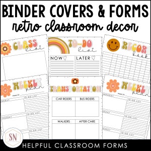 Retro Classroom Decor | Binder Covers, Calendars, & Classroom Forms - Etsy