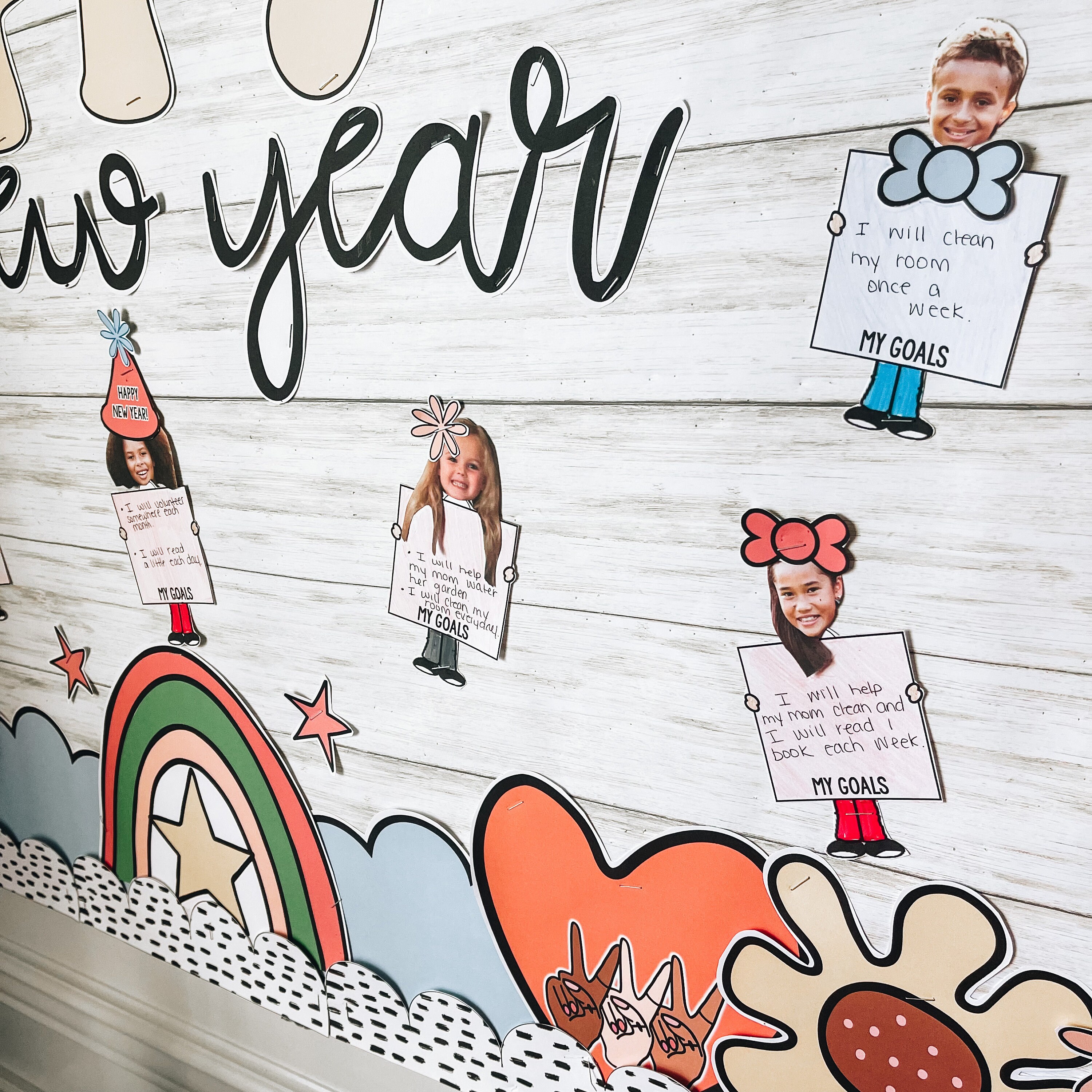 New Years Bulletin Board | Bulletin Board With Students' Photos | New ...