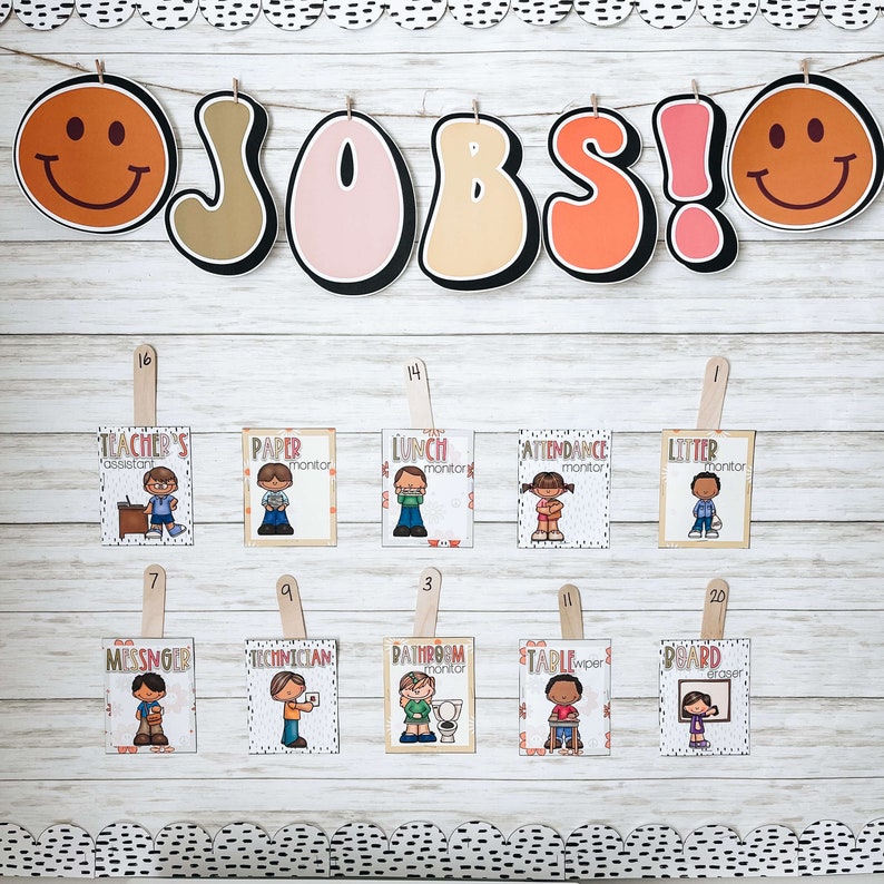 Retro Classroom Decor Classroom Jobs Display - Etsy