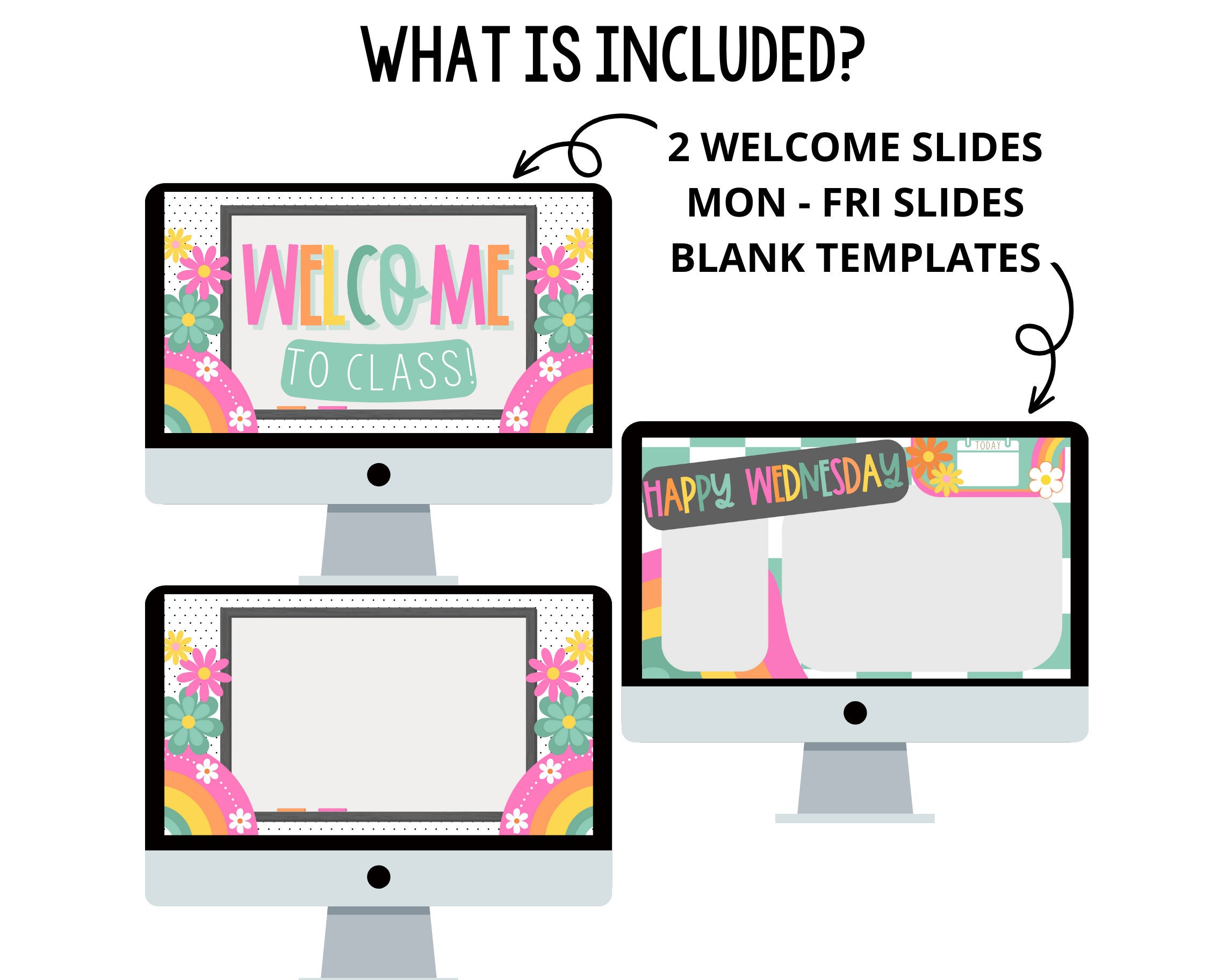 Elementary Classroom Decor | Retro & Fun Daiy Classroom Slides - Etsy