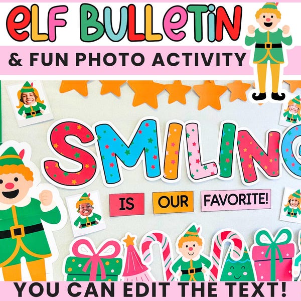 Christmas Classroom Bulletin Elf - Etsy