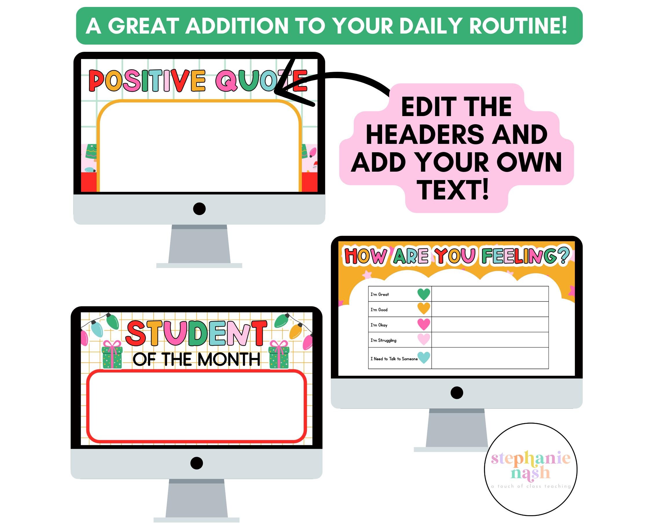 Christmas Morning Slides Editable | December Morning Slides Editable ...