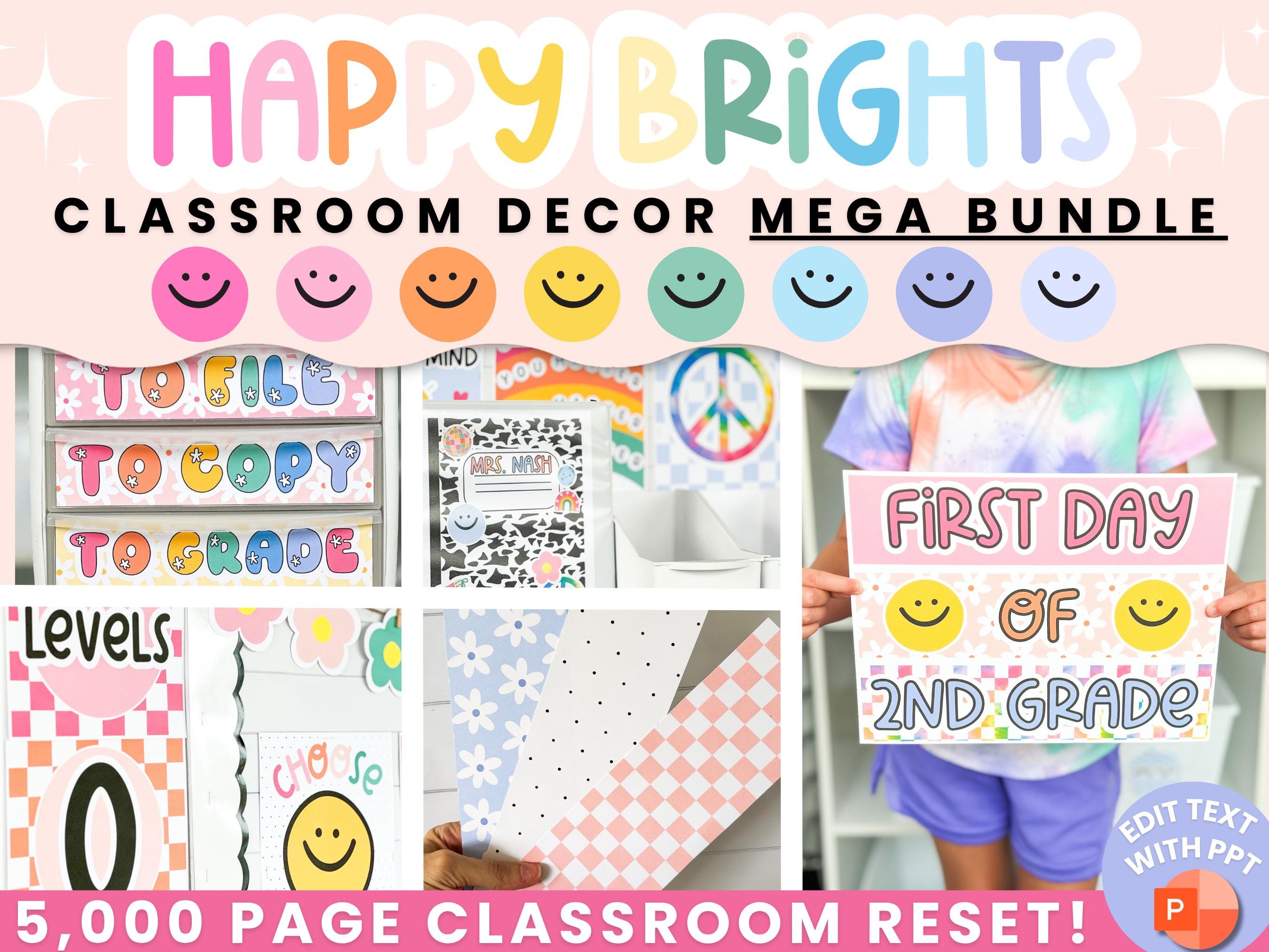 Bright Classroom Decor Bundle | Retro Classroom Decor | Groovy ...