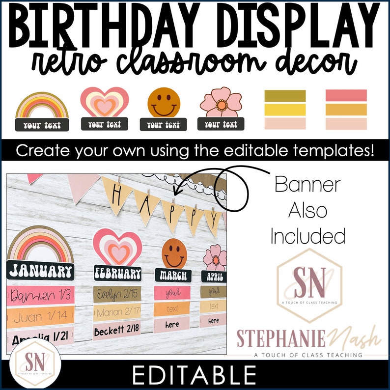 Retro Classroom Decor Birthday Display - Etsy