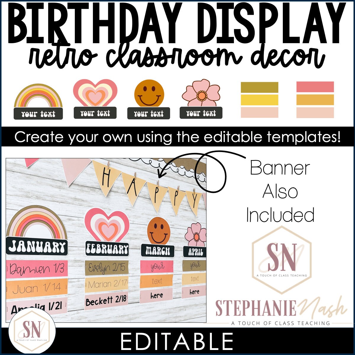 Retro Classroom Decor Birthday Display - Etsy