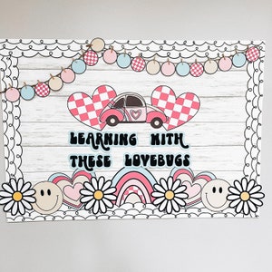 Groovy Valentine's Day Bulletin Board | Retro February Bulletin Board ...