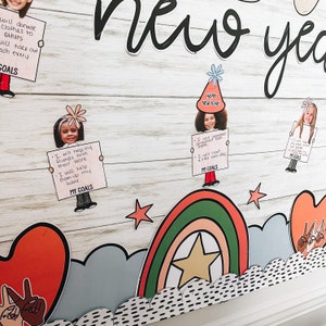 New Years Bulletin Board | Bulletin Board With Students' Photos | New ...