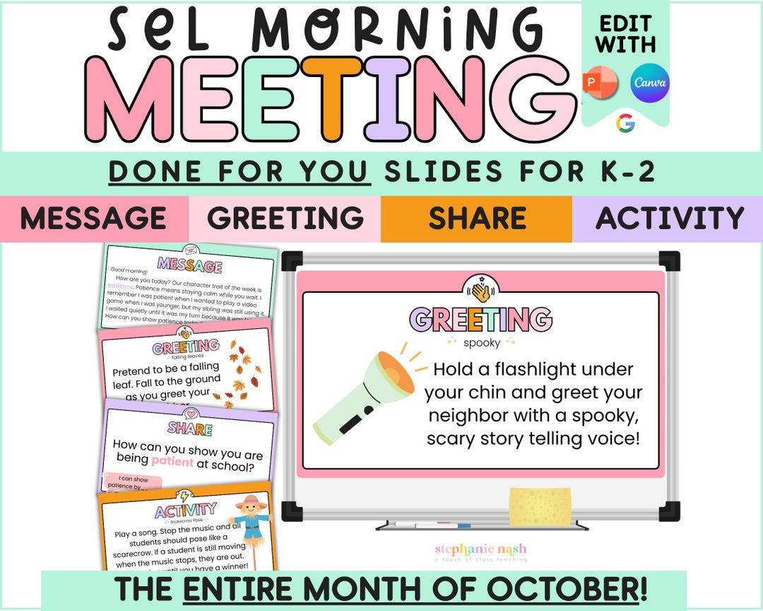 SEL Morning Meeting Slides Kindergarten - 2nd Grade Morning Meeting ...