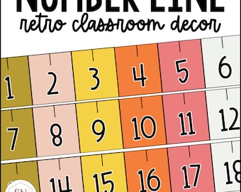 Groovy Number Line 20 to 120 L Retro Number Line Including Negatives ...
