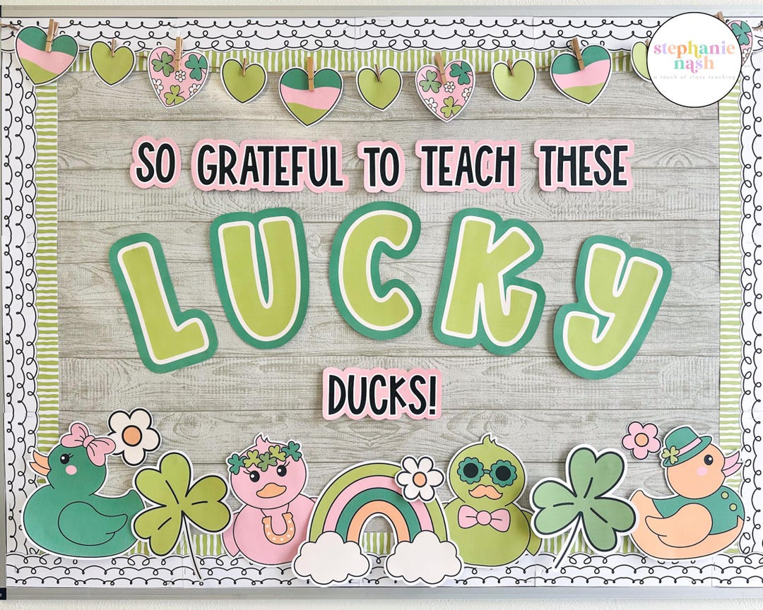 St. Patrick's Day Bulletin Board | Lucky Duck Classroom Decor for March ...