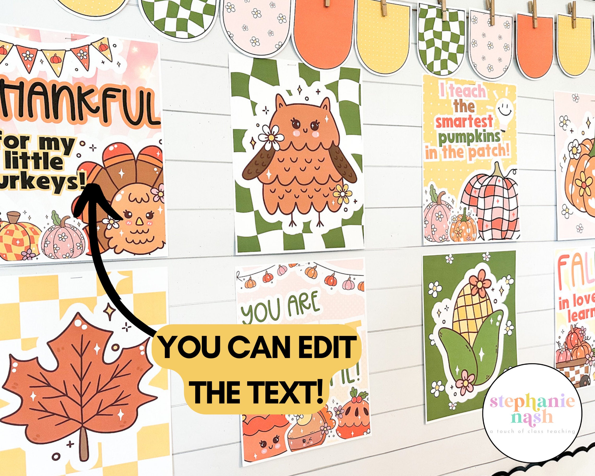 Thanksgiving Bulletin Board Posters | Editable | Classroom Posters ...