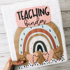 Boho Rainbow Binder Covers, Helpful Forms & Calendar - Etsy