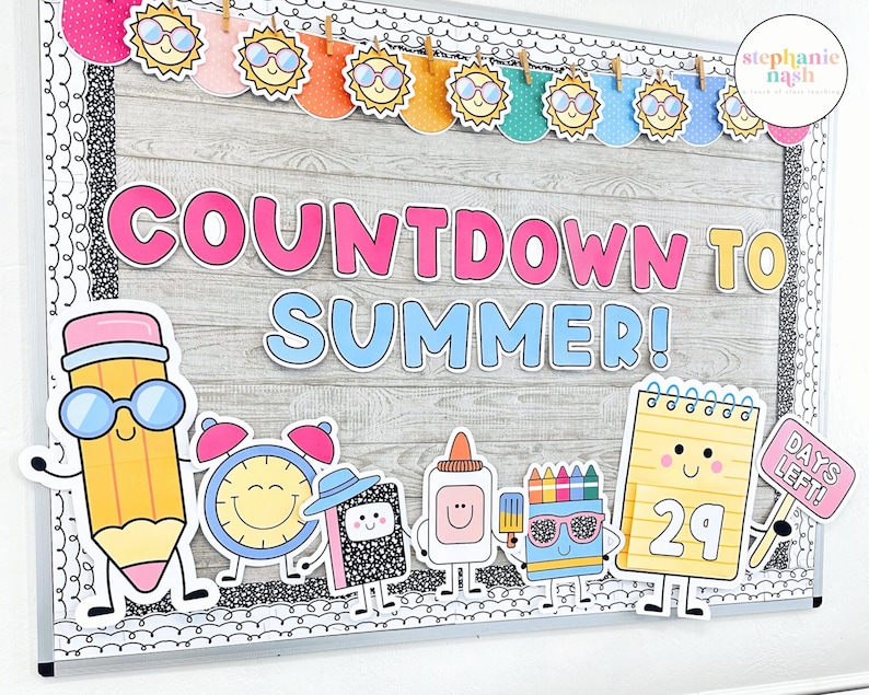 End of the Year Bulletin Board | Summer Countdown | Printable Classroom ...