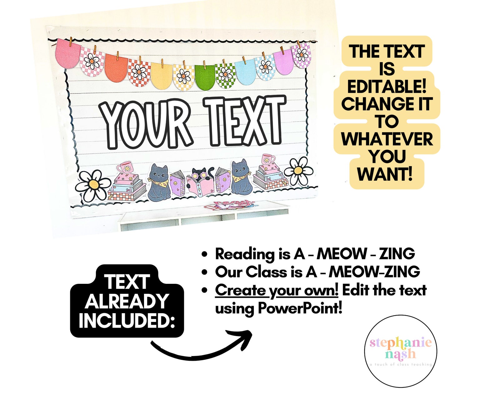Reading Cats Bulletin Board | Library Bulletin Board Ideas | Reading ...