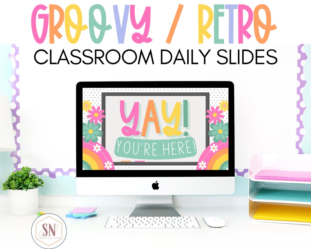 Elementary Classroom Decor | Retro & Fun Daiy Classroom Slides - Etsy