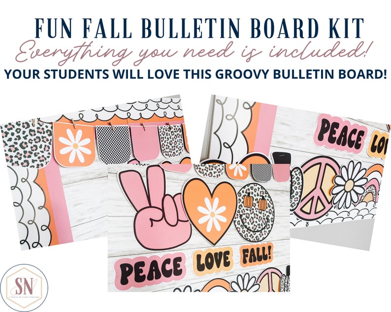 Fall Bulletin Board Kit | Transform Your Space W/ This Groovy Bulletin ...