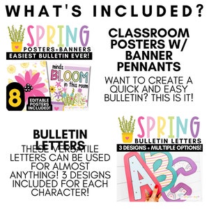 Spring Classroom Decor | Spring Bulletin Letters | Spring Door Decor ...