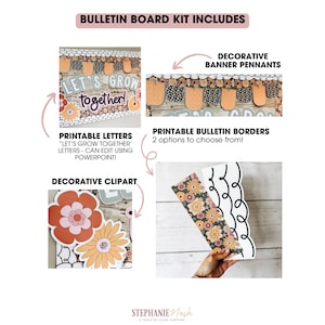 Fall Bulletin Board | Retro Flowers Bulletin Board - Etsy