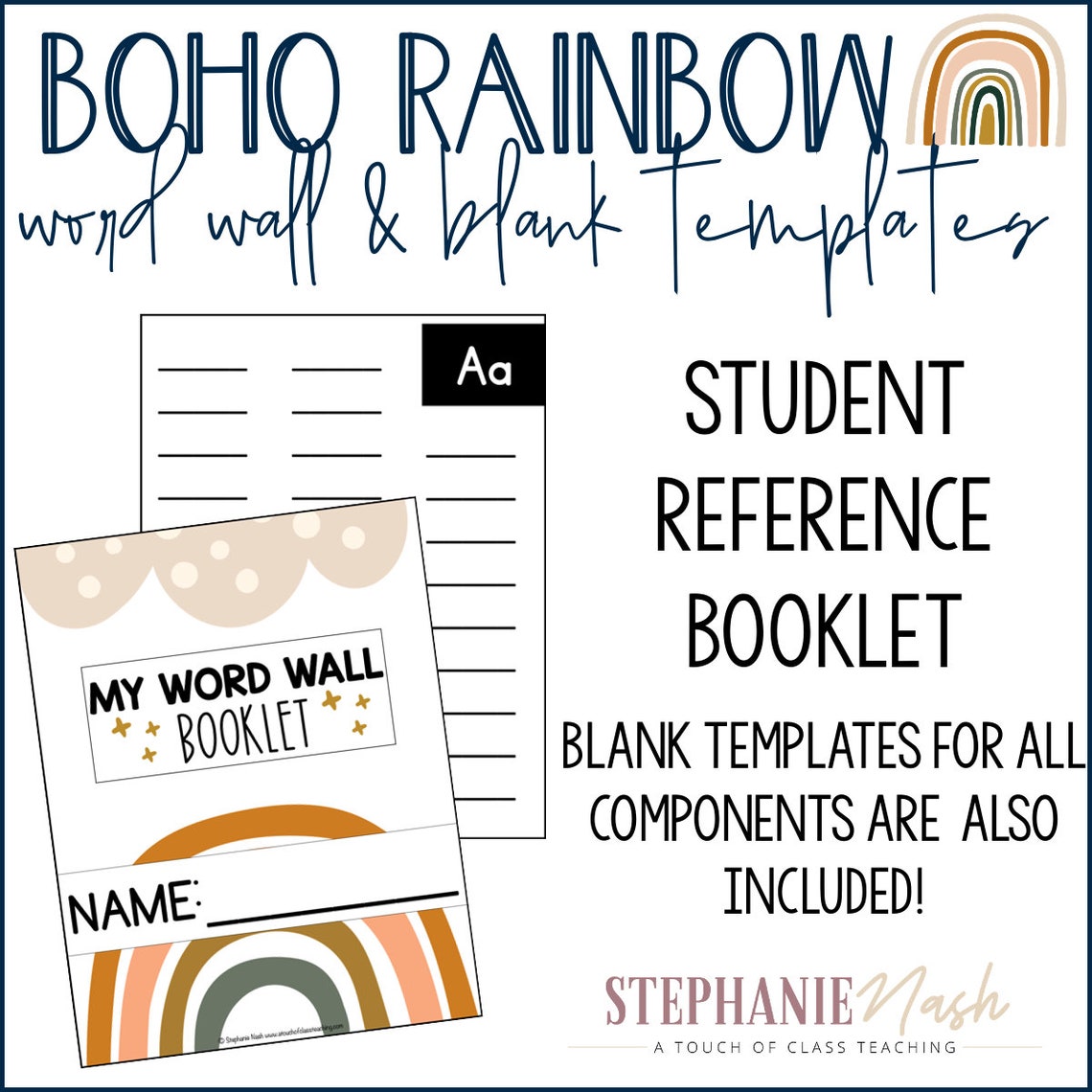 Boho Rainbow Word Wall Kit - Etsy