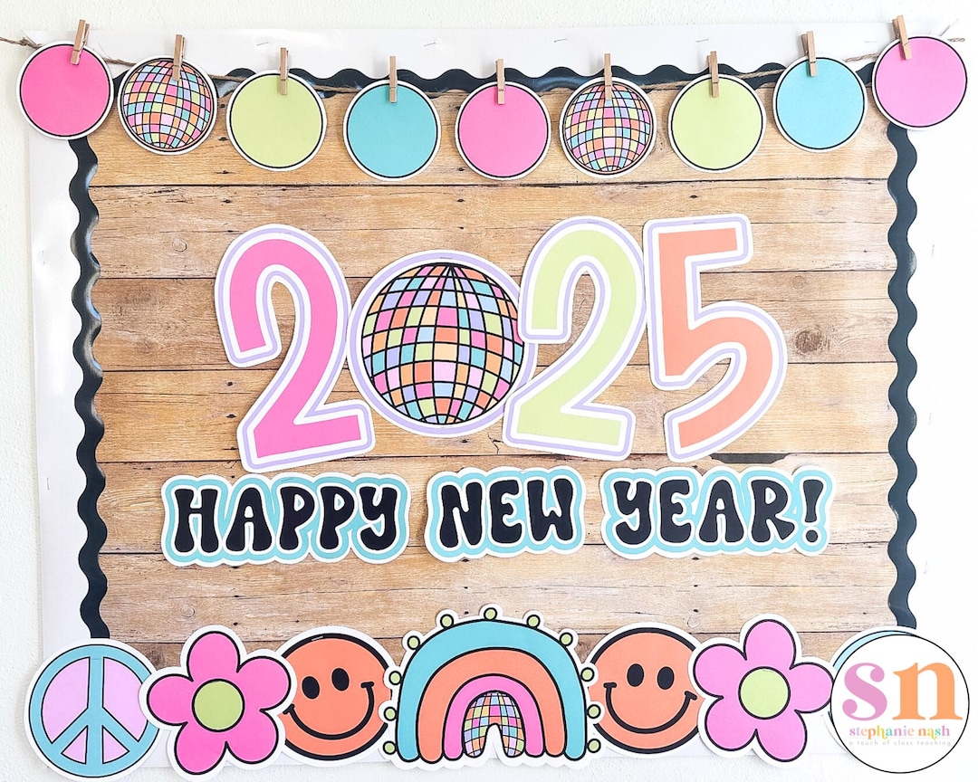 New Years Bulletin Board Kit | January Bulletin Board | New Year ...