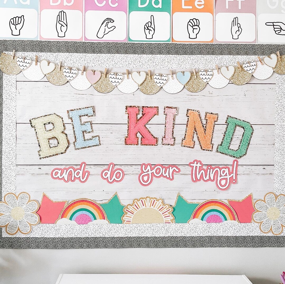 Kindness Bulletin Boards | Be Kind Bulletin Board | Varsity Patch ...