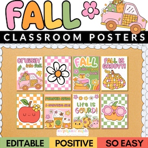 Fall Bulletin Board Classroom Posters | Editable - Etsy