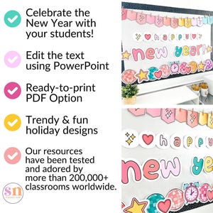 New Years Bulletin Board Kit | January Bulletin Board | 2025 New Year ...