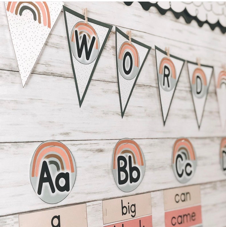 Boho Rainbow Word Wall Kit - Etsy