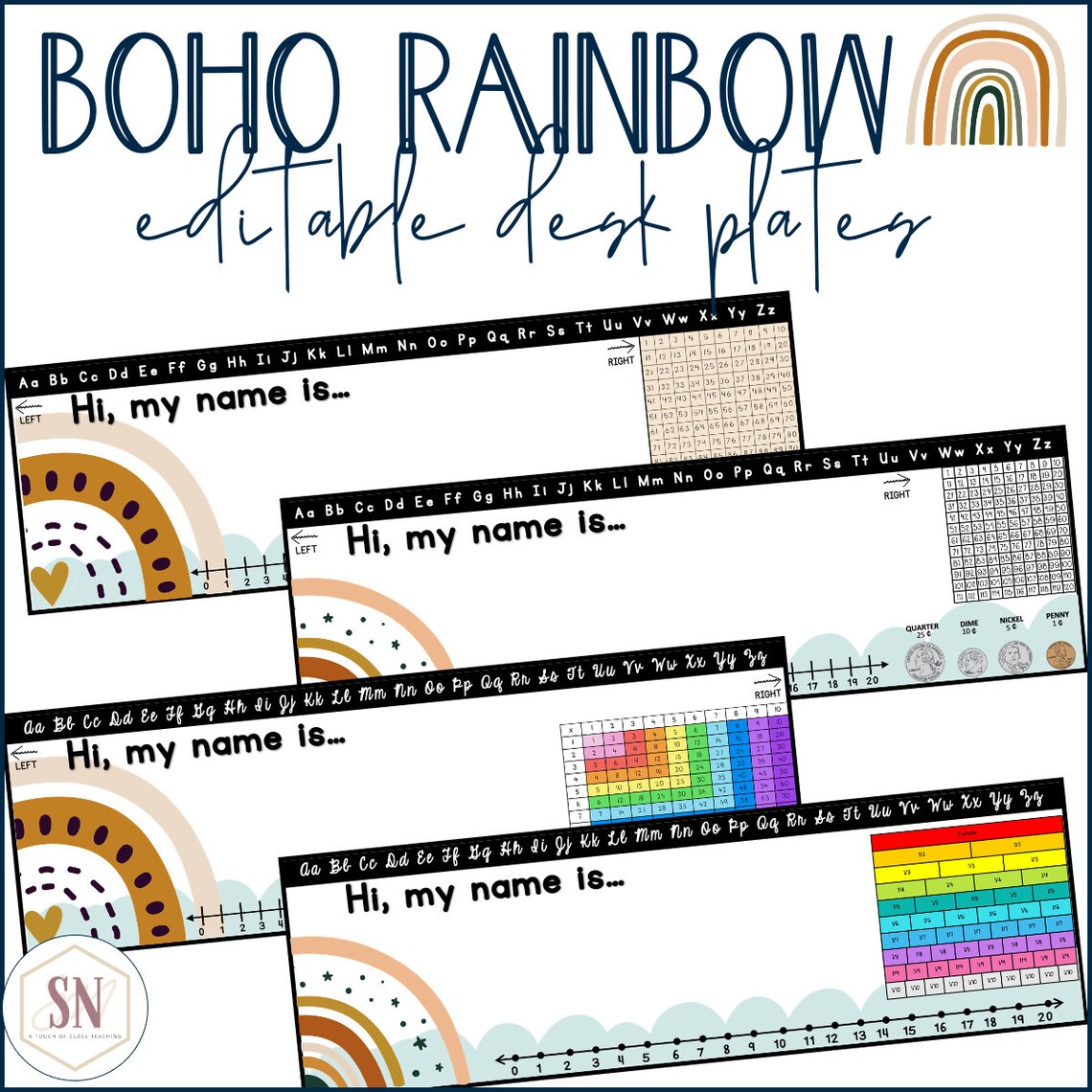 Boho Rainbow Desk Plates - Etsy