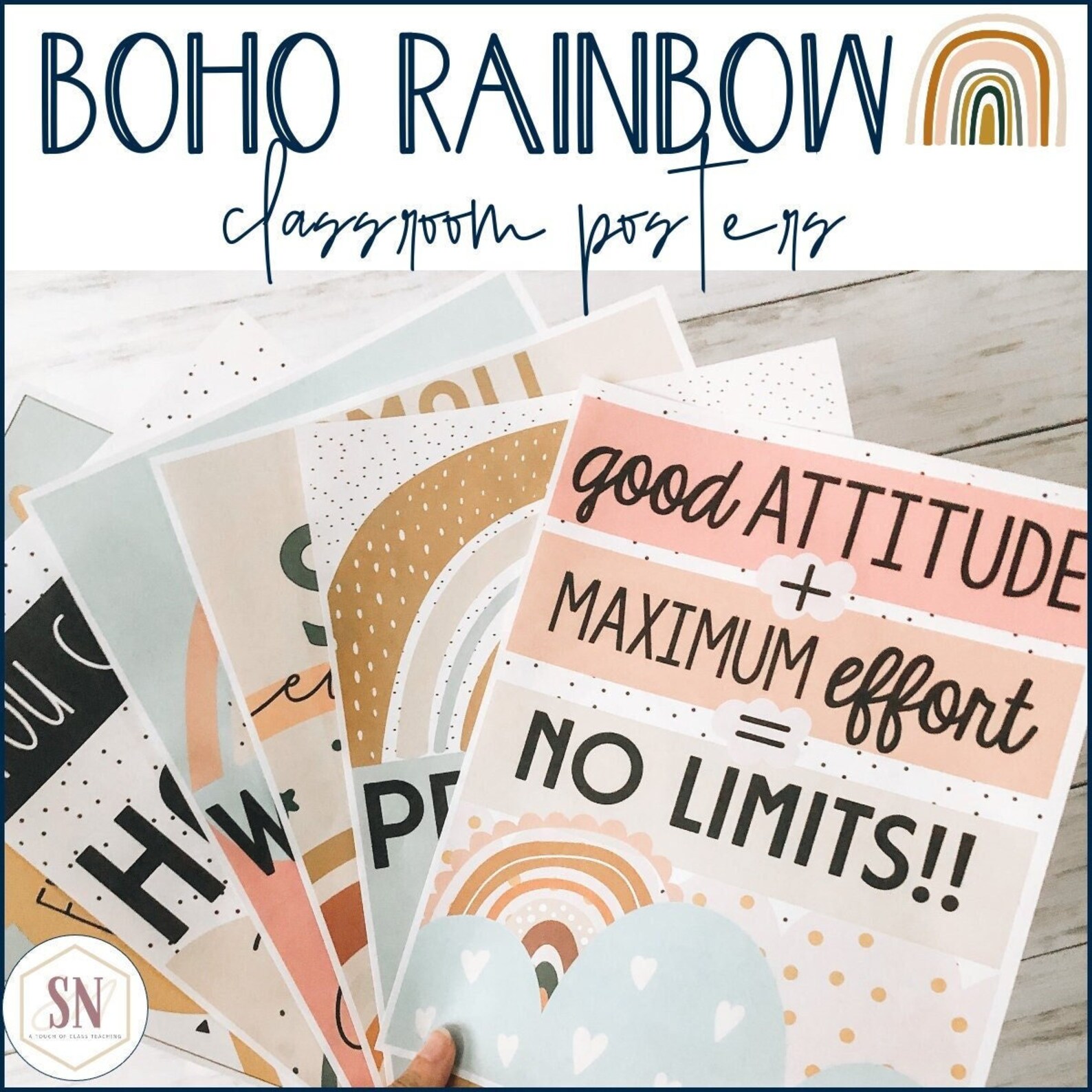 Boho Rainbow Classroom Posters - Etsy