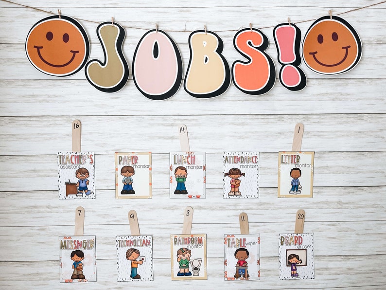 Retro Classroom Decor Classroom Jobs Display - Etsy