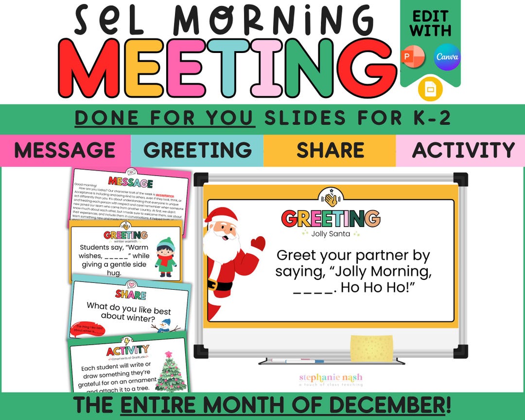 SEL Morning Meeting Slides Kindergarten - 2nd Grade Morning Meeting ...
