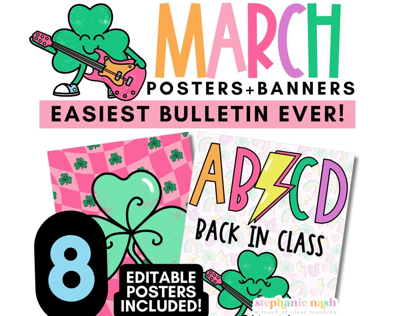March Bulletin Board | Editable | St. Patrick's Day Bulletin Board ...