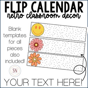 Retro Classroom Decor | Flip Calendar - Etsy