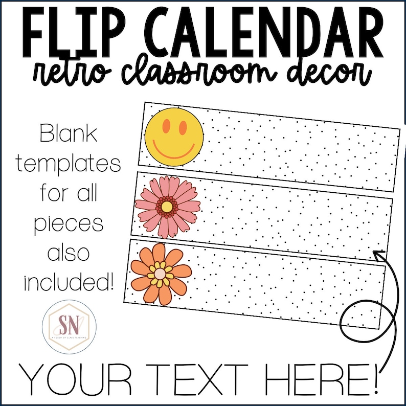 Retro Classroom Decor Flip Calendar - Etsy