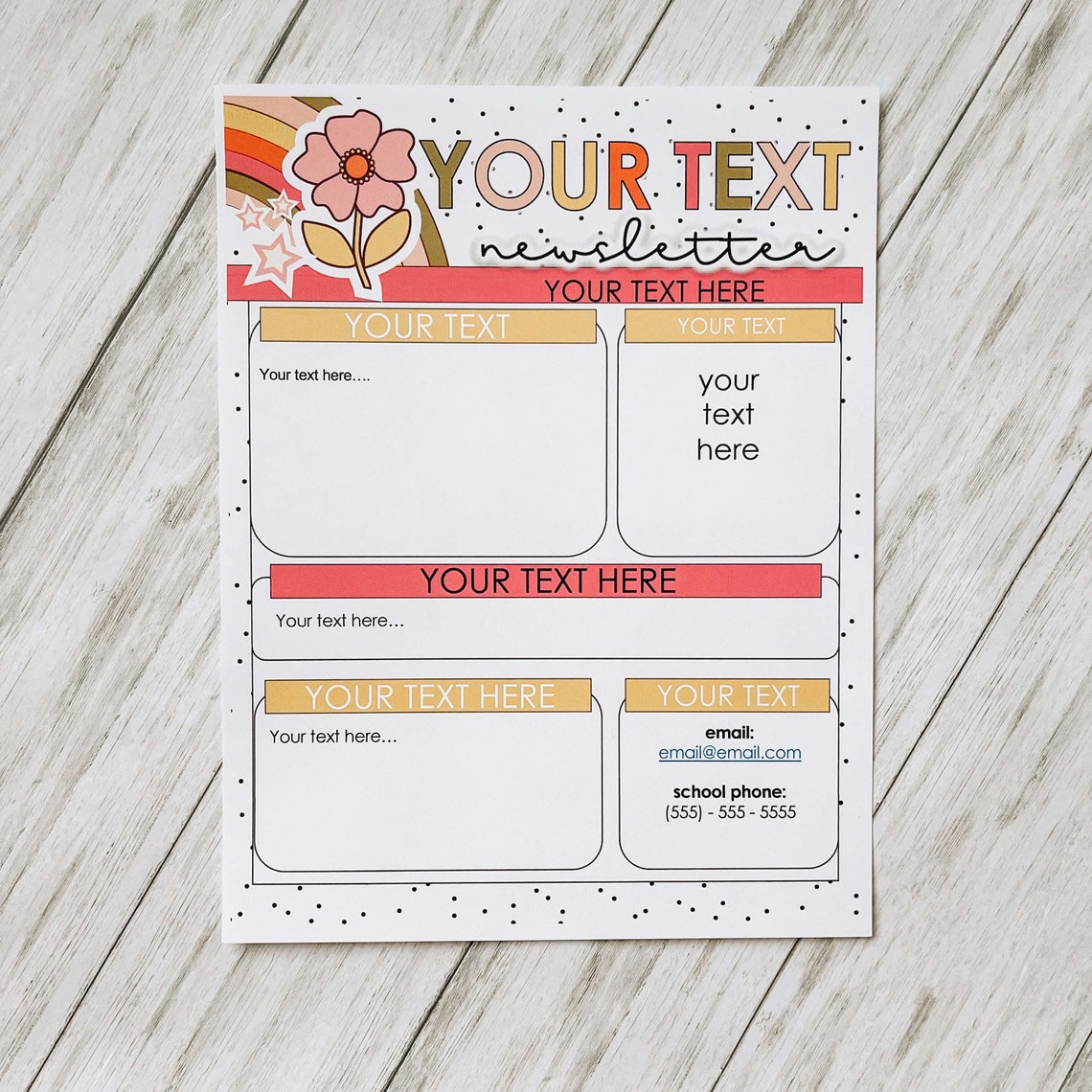 Retro Classroom Newsletter Templates - Etsy