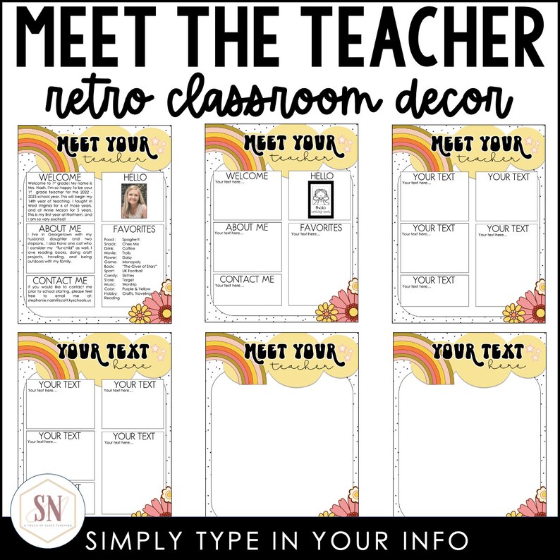 Retro Classroom Decor Meet the Teacher Templates - Etsy