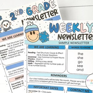 Winter Newsletters | January Newsletter | January Newsletter Editable ...