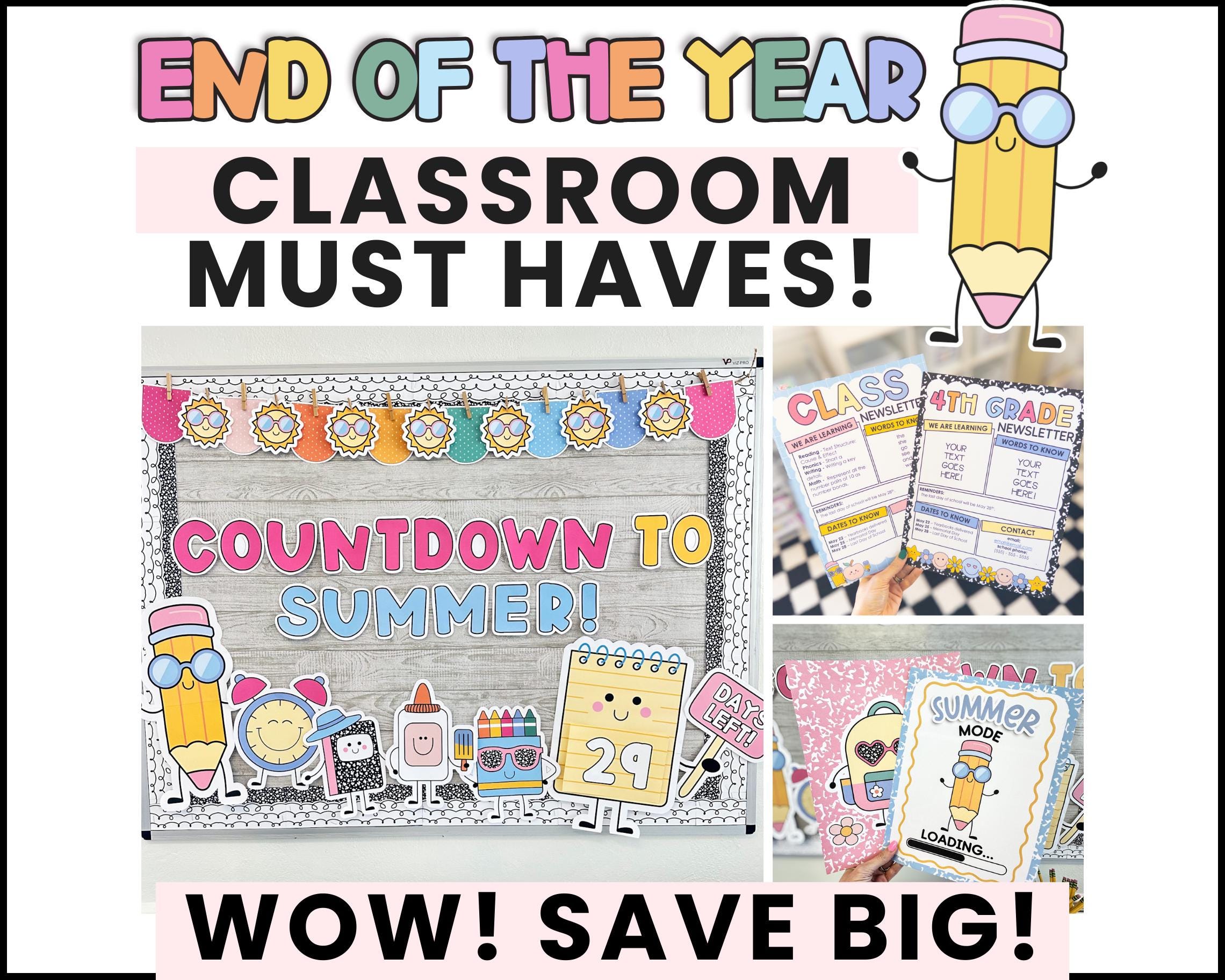 End of Year Classroom Decor Bundle | Summer Theme (digital File ...