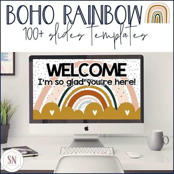 Boho Rainbow Slides Templates | Etsy