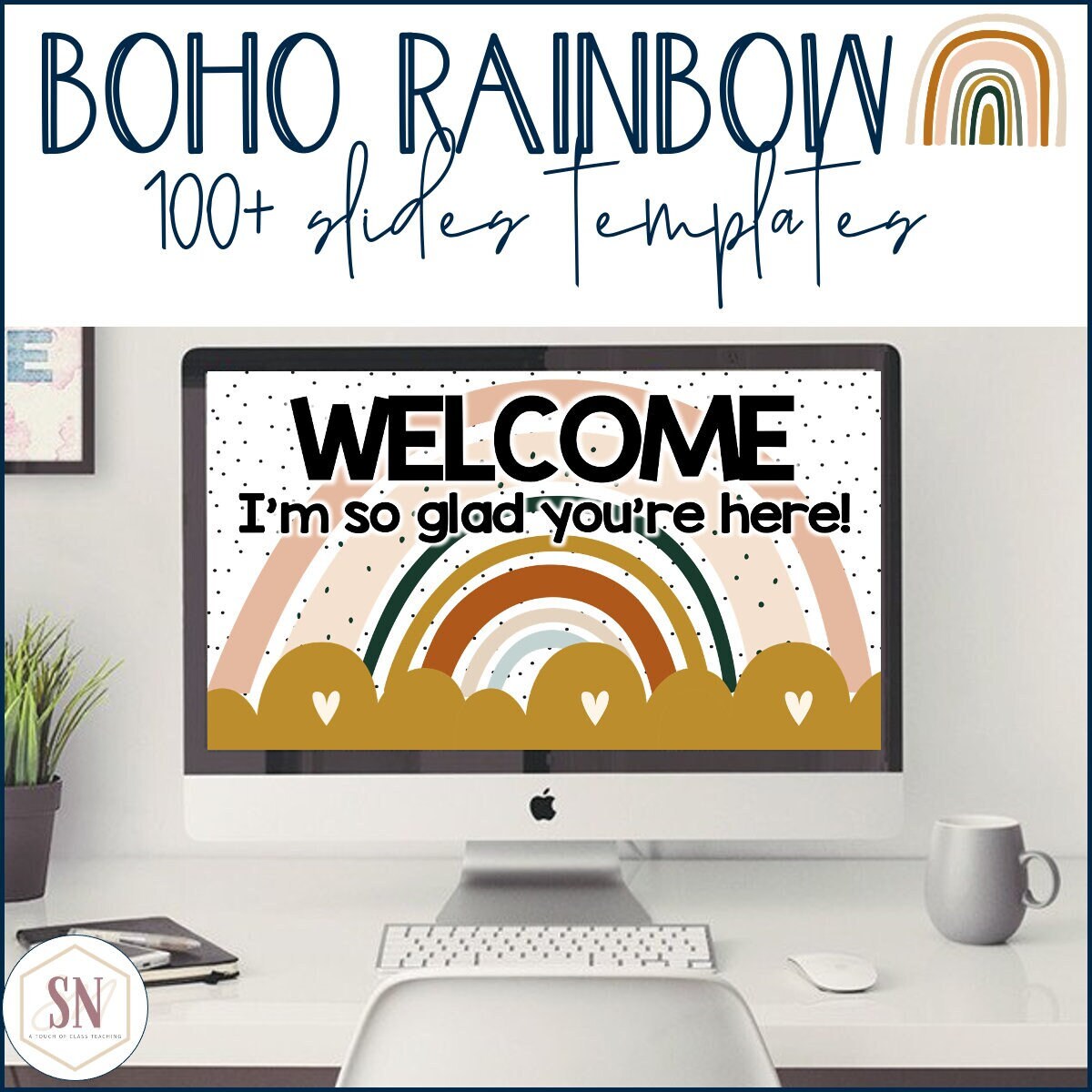 Boho Rainbow Slides Templates - Etsy