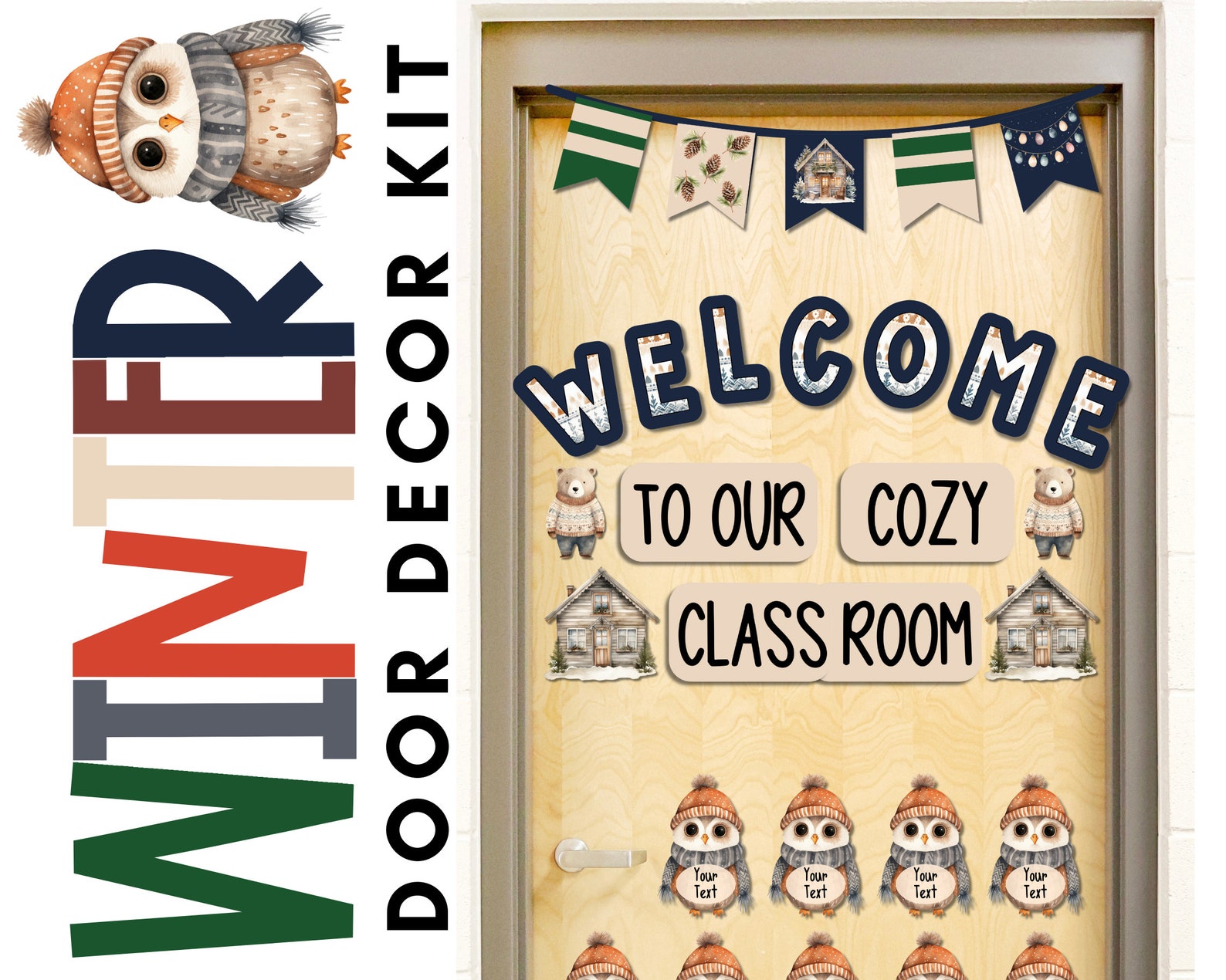 Winter Door Decor | Winter Door Decorations | January Door Decor - Etsy