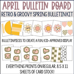 Groovy Spring Bulletin Board Board | April Sun & Flowers Bulletin Kit ...