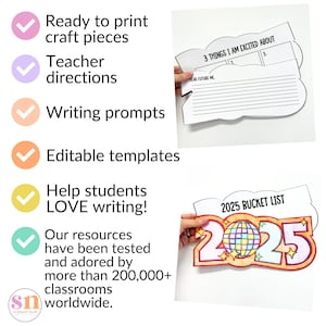 2025 New Years Craft + New Year Writing Activity | New Years Resolution ...