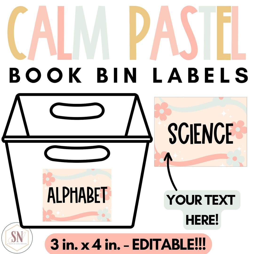 Calm Pastel Classroom Decor | Library Book Bin Labels | Editable | *NEW ...
