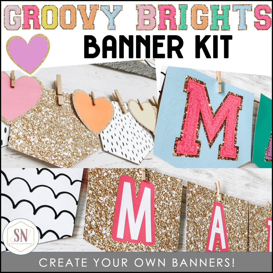 Groovy Classroom Decor | Banner Templates - Etsy